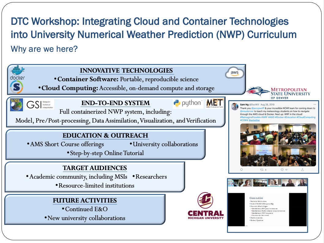 DTC Workshop on Integrating Cloud and Container Technologies into ...